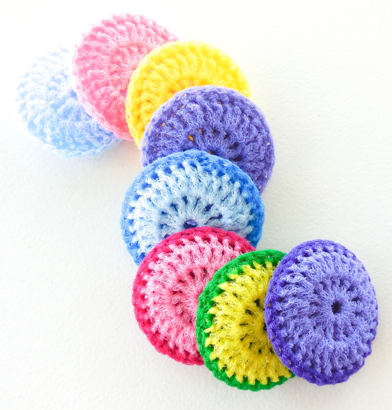 Crochet Nylon Dish Scrubbies Set of 8 Pastel Collection - Etsy Canada