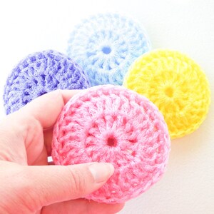 Pastel Crochet Nylon Pot Scrubbers - Set of 4 - Pink, Blue, Purple and ...