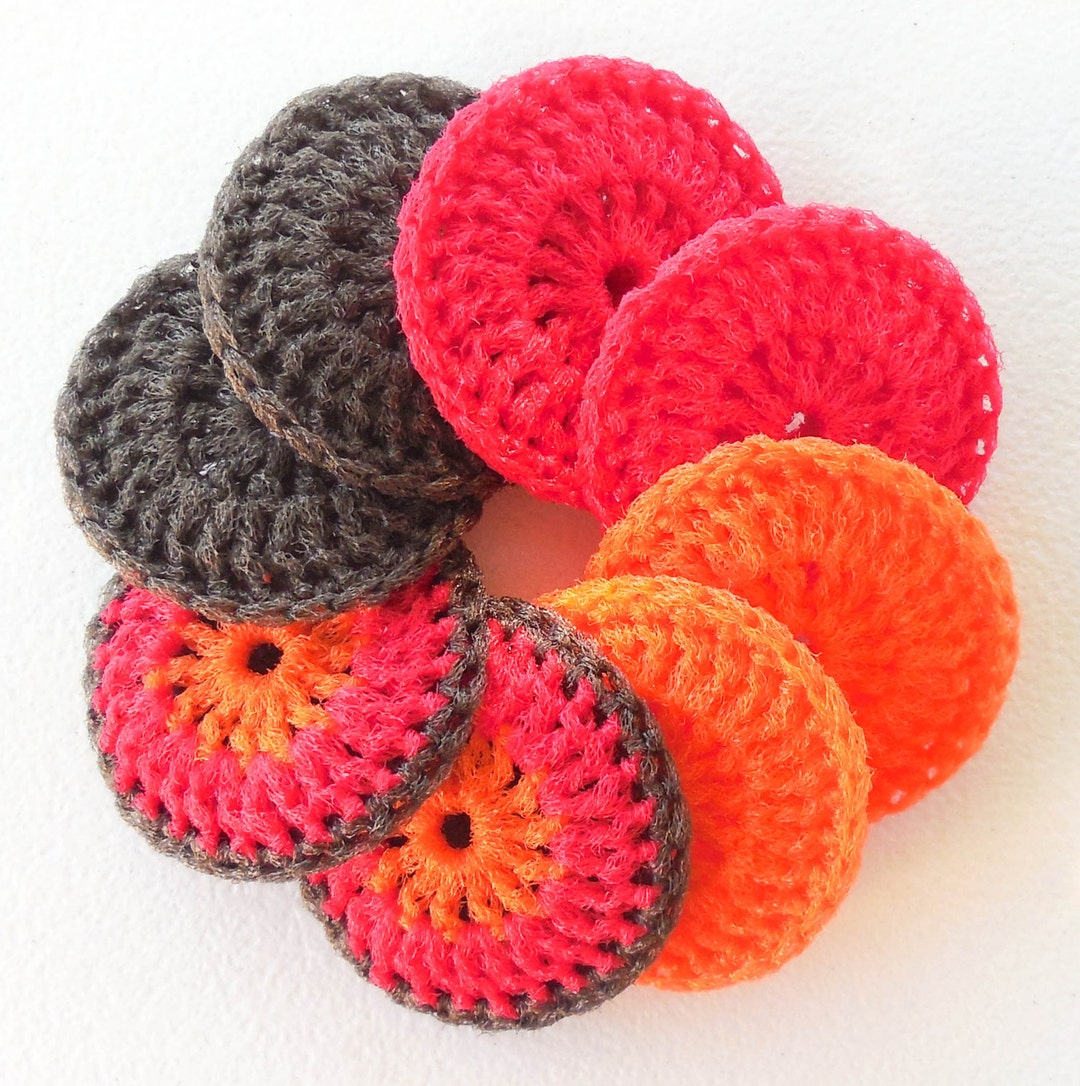 Crocheted Nylon Dish Scrubbies - Fall Foliage Collection - Set of 8 ...