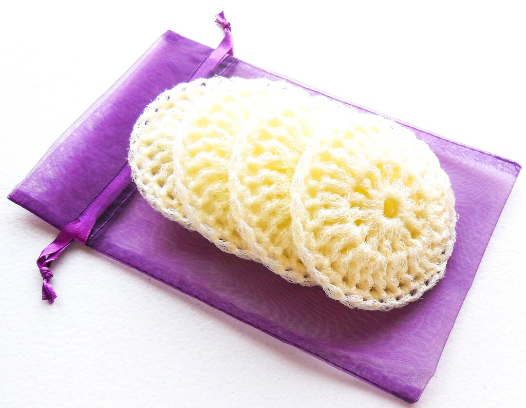 Nylon Netting Pot Scrubber Set of 2 Through 10 Cream Crochet Dish ...