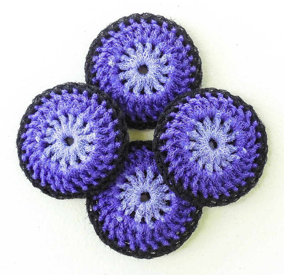 Nylon Pot Scrubbies - Set of 2 Through 10 - Multicolor Black and Purple ...
