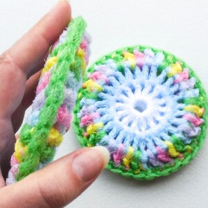 Large Crochet Pot Scrubbers - Set of 2 Through 10 - Pastel Nylon Dish ...