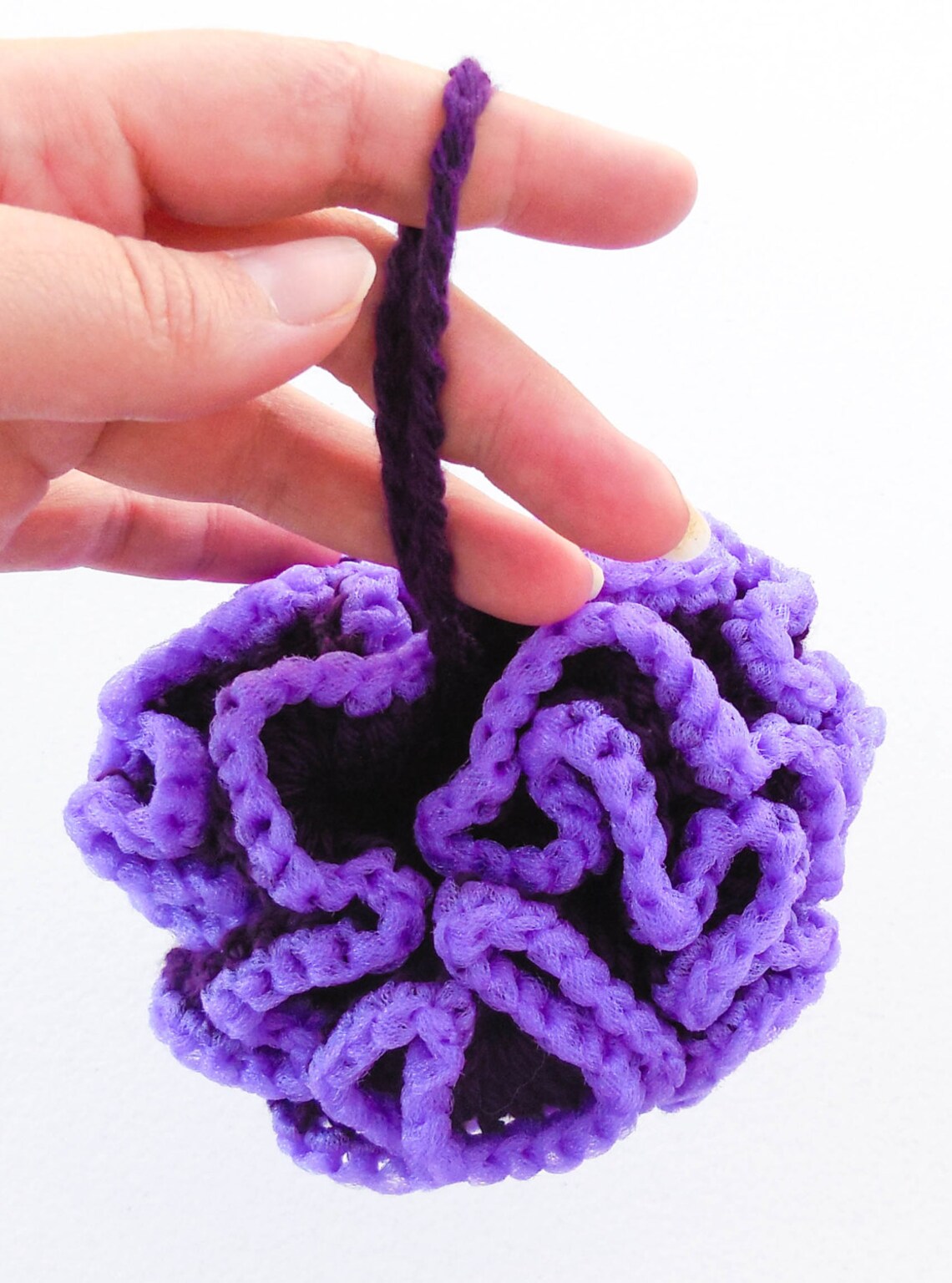Crochet Purple Shower Loofah One Cotton Exfoliating Bath | Etsy