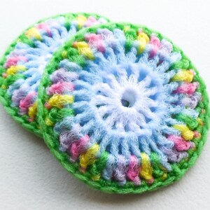 Large Crochet Pot Scrubbers - Set of 2 Through 10 - Pastel Nylon Dish ...
