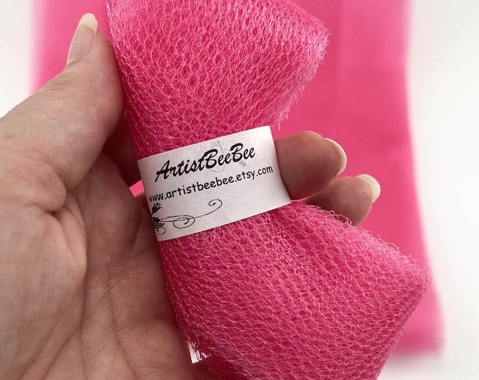 DIY Dish Scrubbie Supplies - Set of 4 Through 20 - Pink Nylon Netting ...