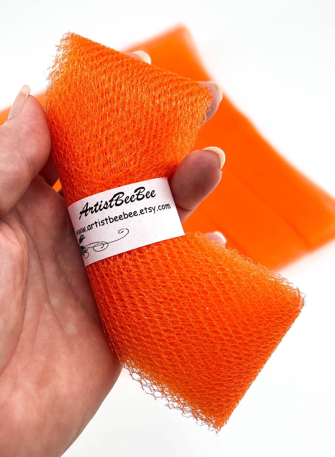 Orange Nylon Netting Strips - DIY Pot Scrubber Supplies - Set of 4 ...