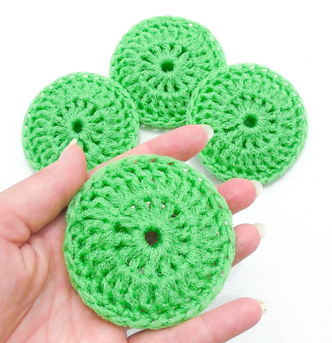 Lime Green Dish Scrubbies Set of 2 Through 10 Crochet | Etsy