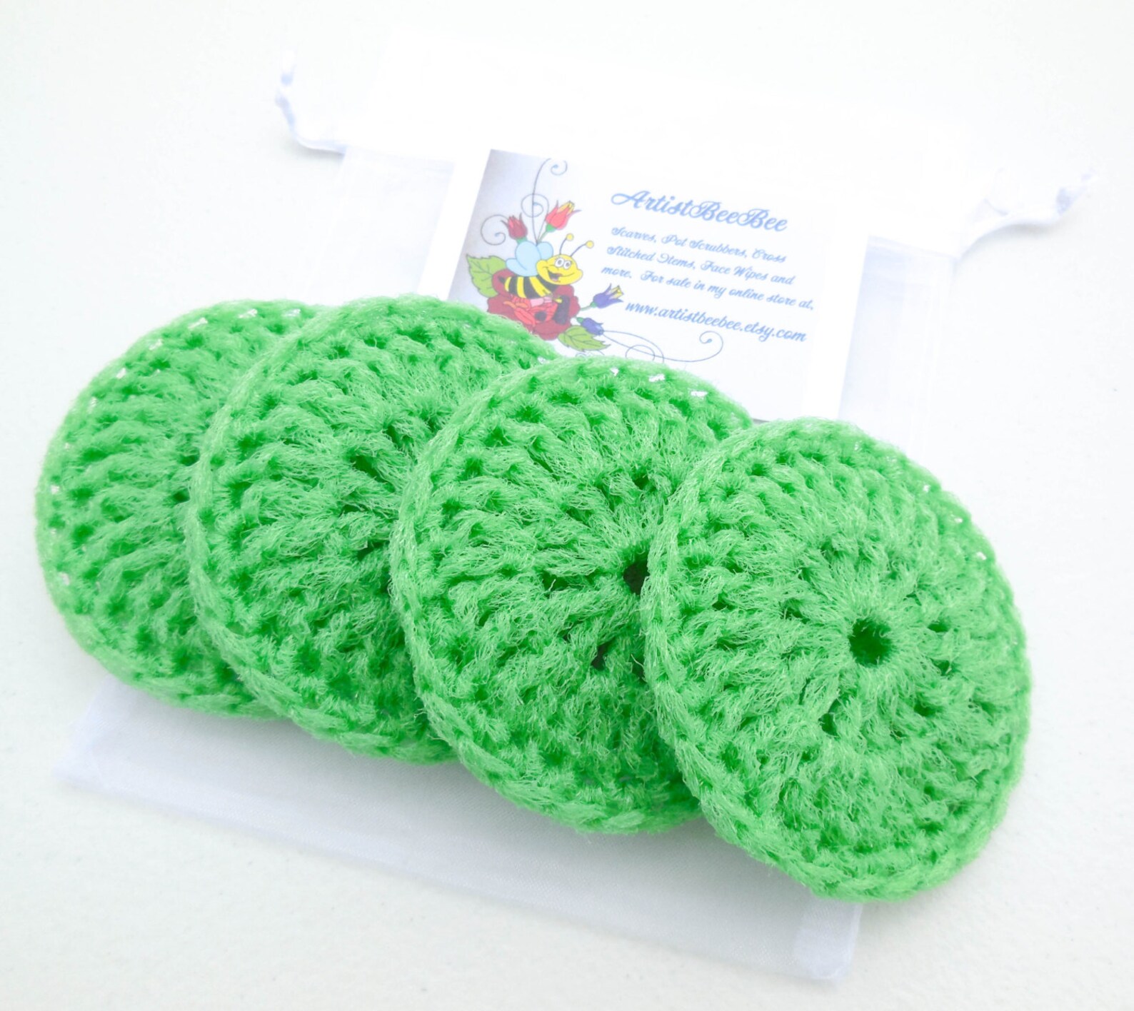 Lime Green Dish Scrubbies Set of 2 Through 10 Crochet | Etsy