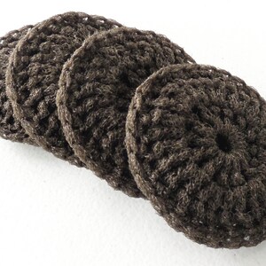 Crochet Nylon Pot Scrubbies Set of 2 Through 10 Chocolate Brown Dish ...