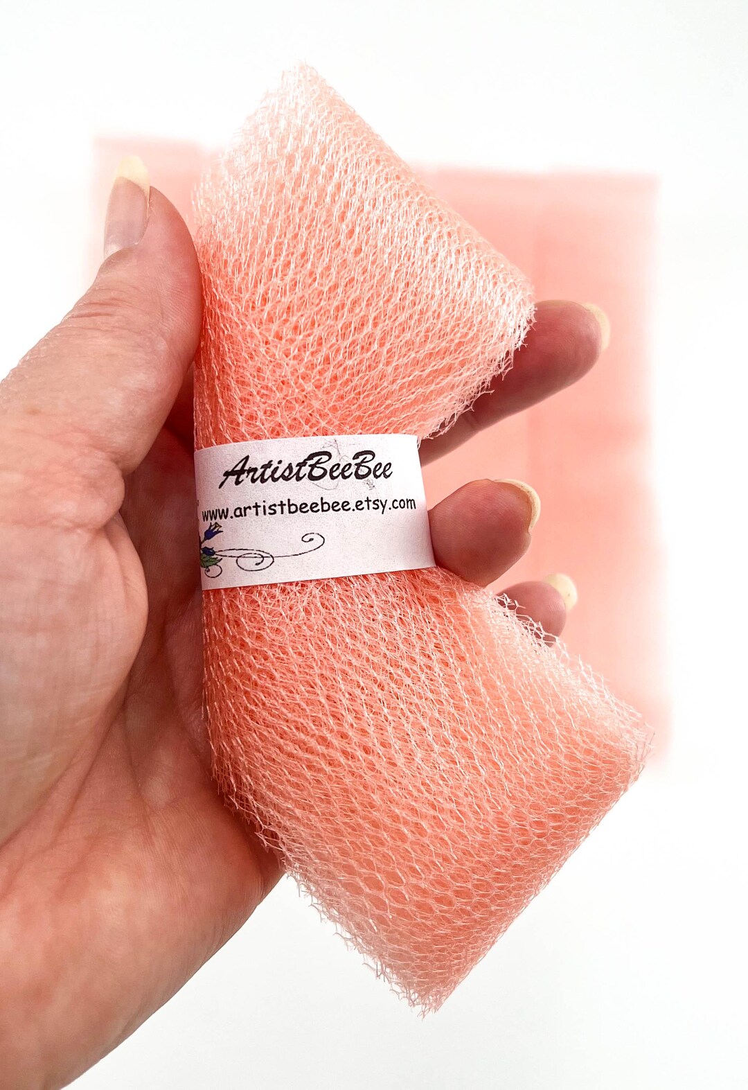 DIY Dish Scrubbers - Peach Nylon Netting Strips - Set of 4 Through 20 ...