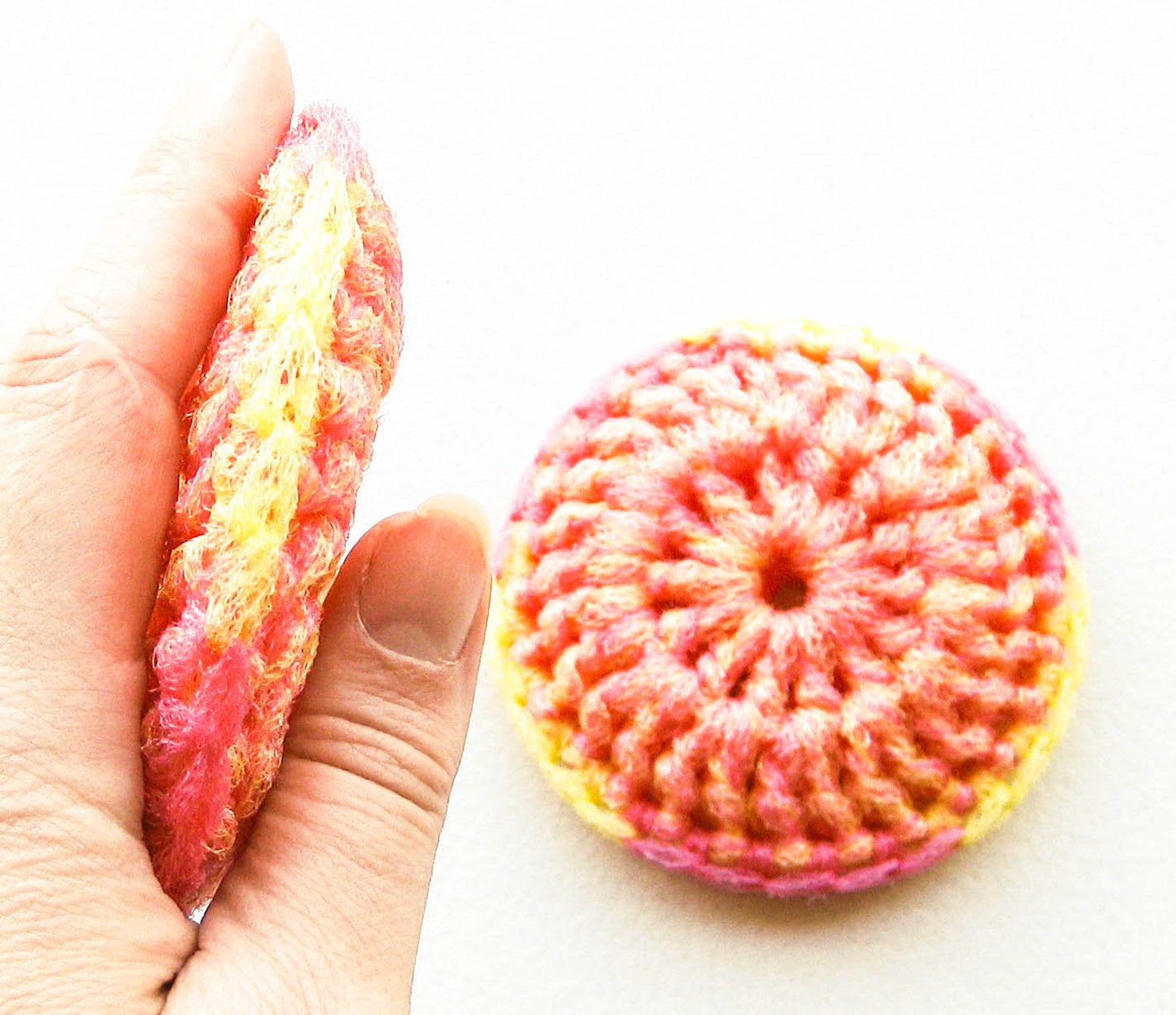 Heavy Duty Nylon Pot Scrubbers - Set of 2 Through 10 - Pink and Yellow ...