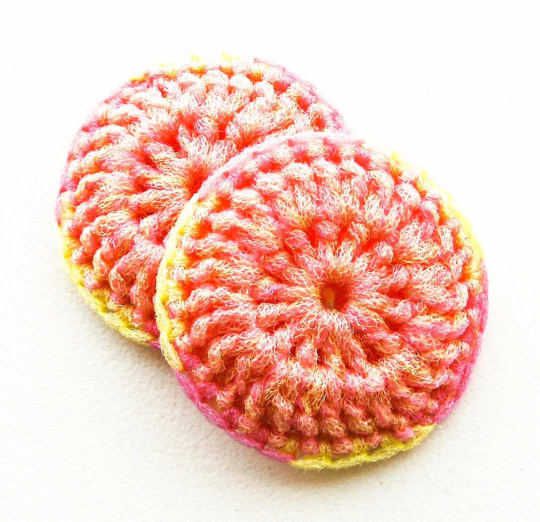 Heavy Duty Nylon Pot Scrubbers - Set of 2 Through 10 - Pink and Yellow ...