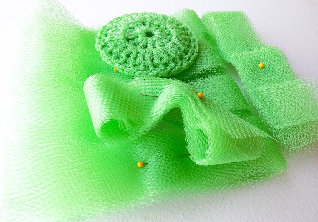 Lime Green Nylon Netting Strips Set of 4 Through 20 Precut Scrubbie ...