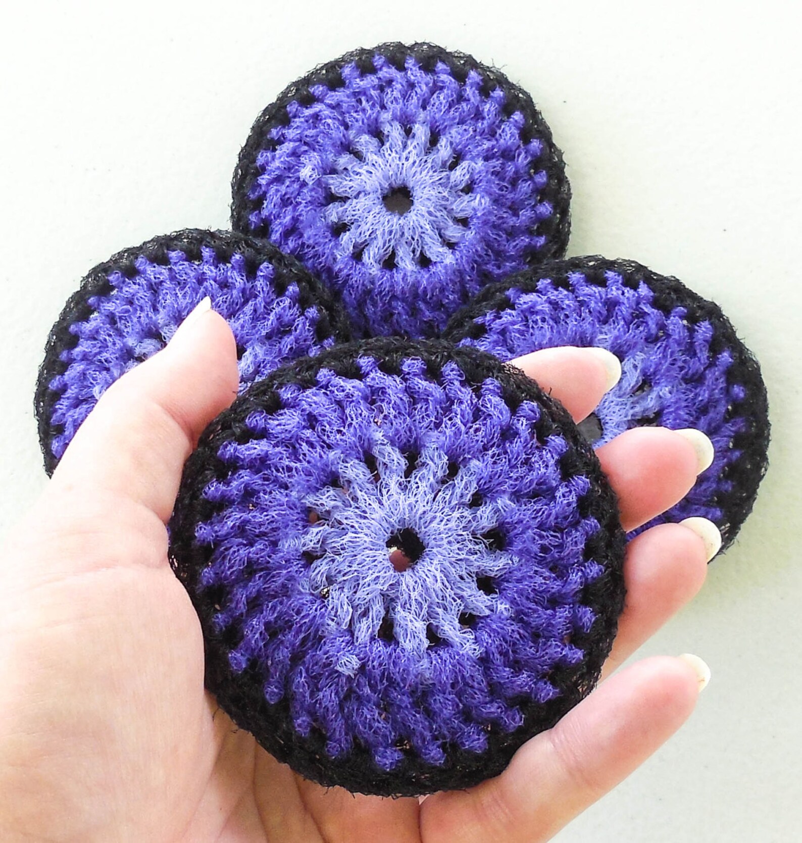 Nylon Pot Scrubbies Set of 2 Through 10 Multicolor Black | Etsy