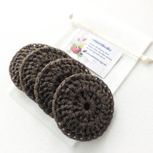 Crochet Nylon Pot Scrubbies Set of 2 Through 10 Chocolate Brown Dish ...