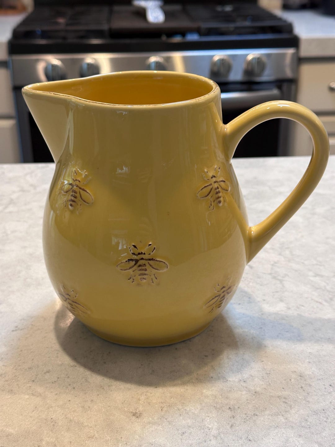 Matceramica Yellow Ceramic Bumble Bee Pitcher – Hand Painted Made in ...