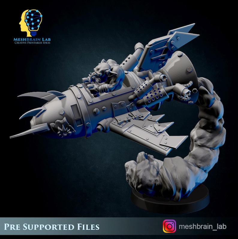 3D Printed Ork Flying Rocket by Meshbrain Labs - Etsy