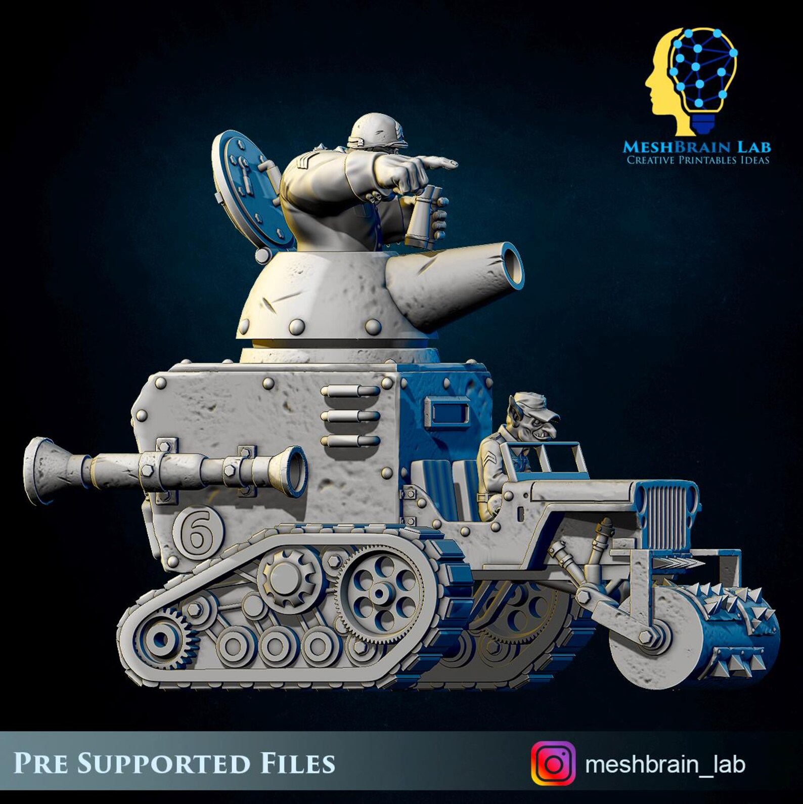 3D Printed Ork Super Tank by Meshbrain Labs Miniatures - Etsy