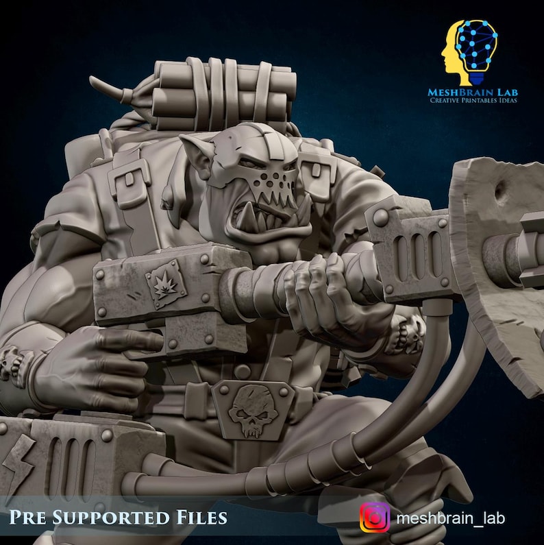 3D Printed Ork Kommando With Rocket Launcher by Meshbrain Labs ...