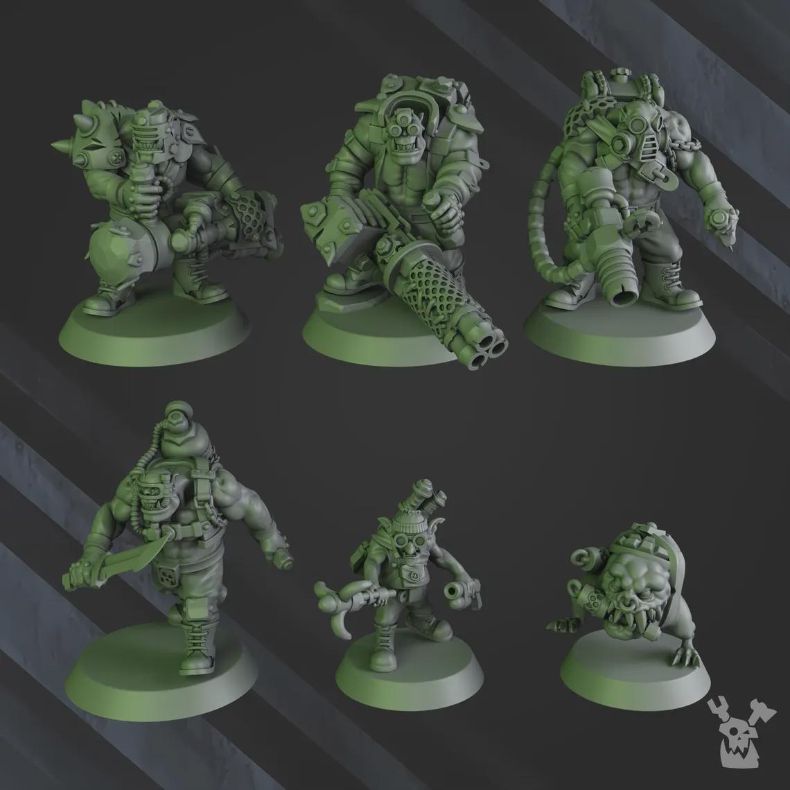 3D Printed Blak Orks Mob (part 2) by Dakkadakka Miniatures - Etsy