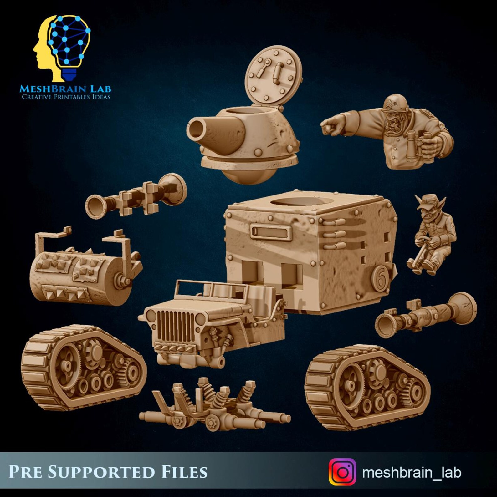 3D Printed Ork Super Tank by Meshbrain Labs Miniatures - Etsy