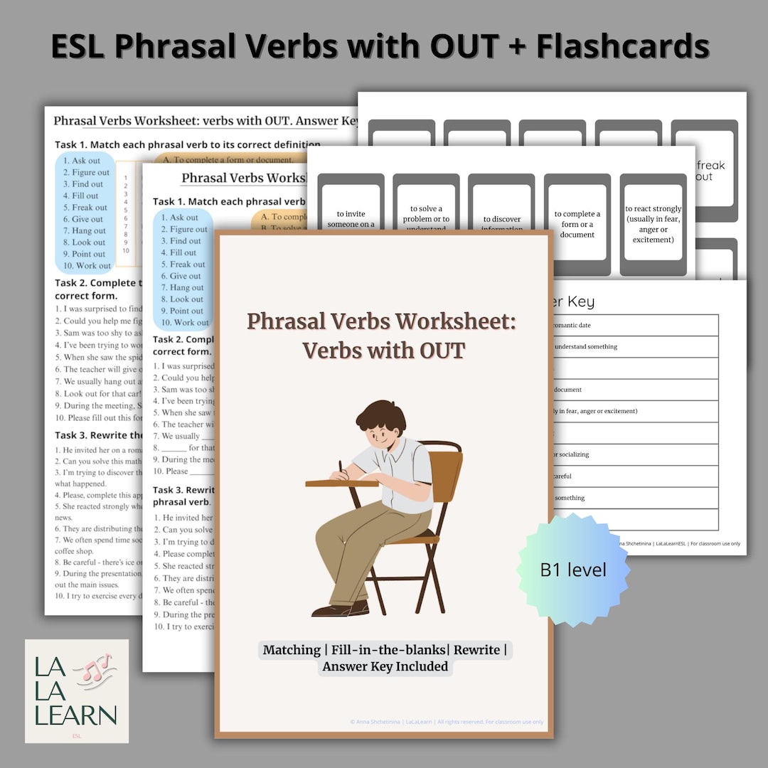 ESL Phrasal Verbs With OUT | Worksheet + Flashcards | Vocabulary ...