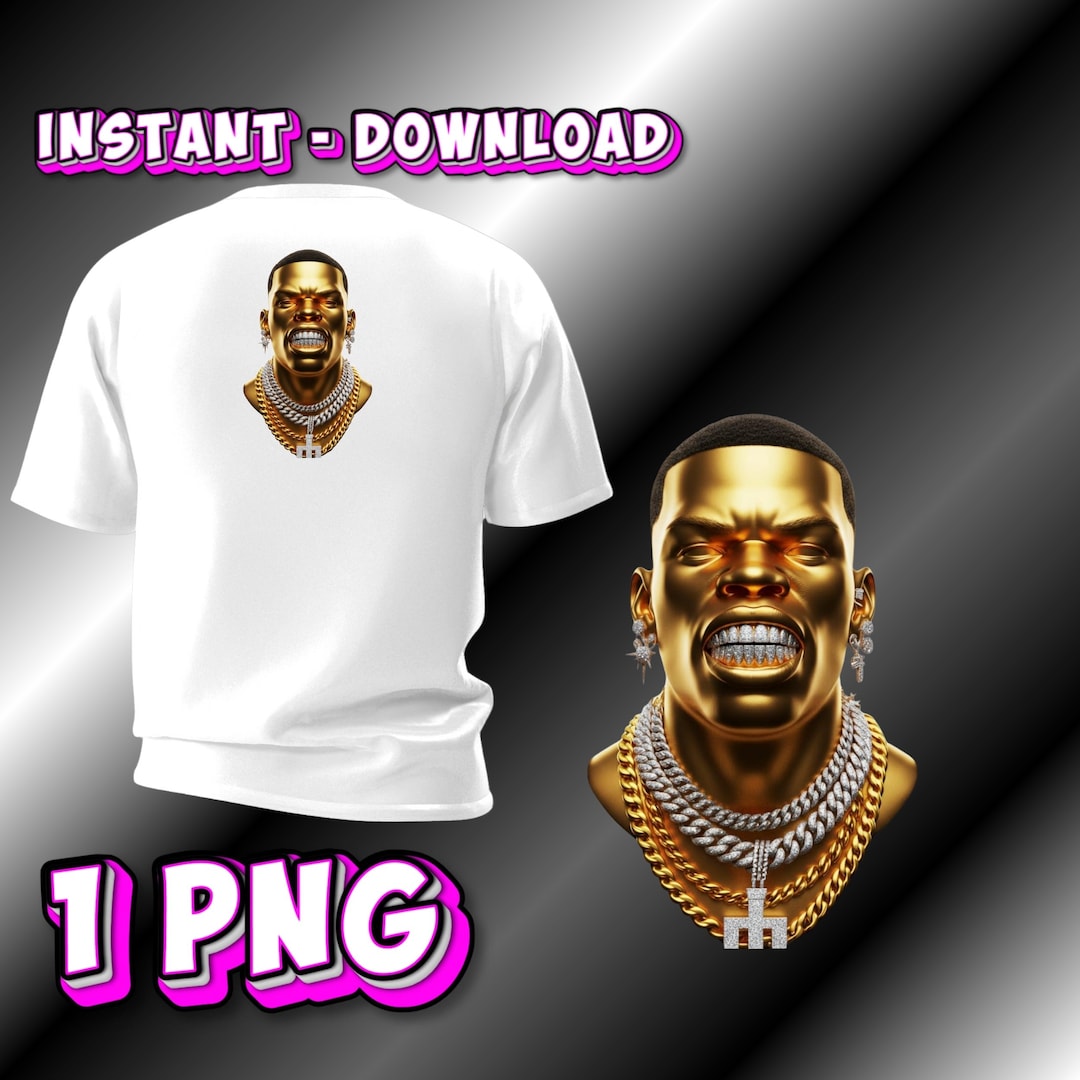 Gold Gangster Statue PNG | Iced Out Rapper Art | Urban Bling Chains ...