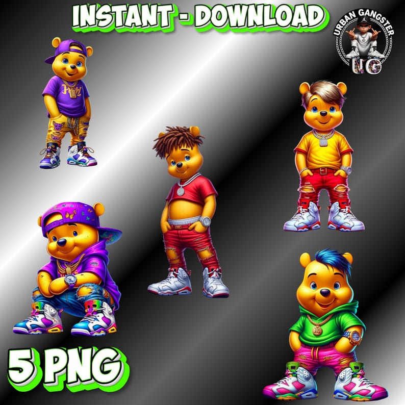 Urban Gangster Winnie Pooh Art | Urban Trap Designs | Fantasy Fan Art ...
