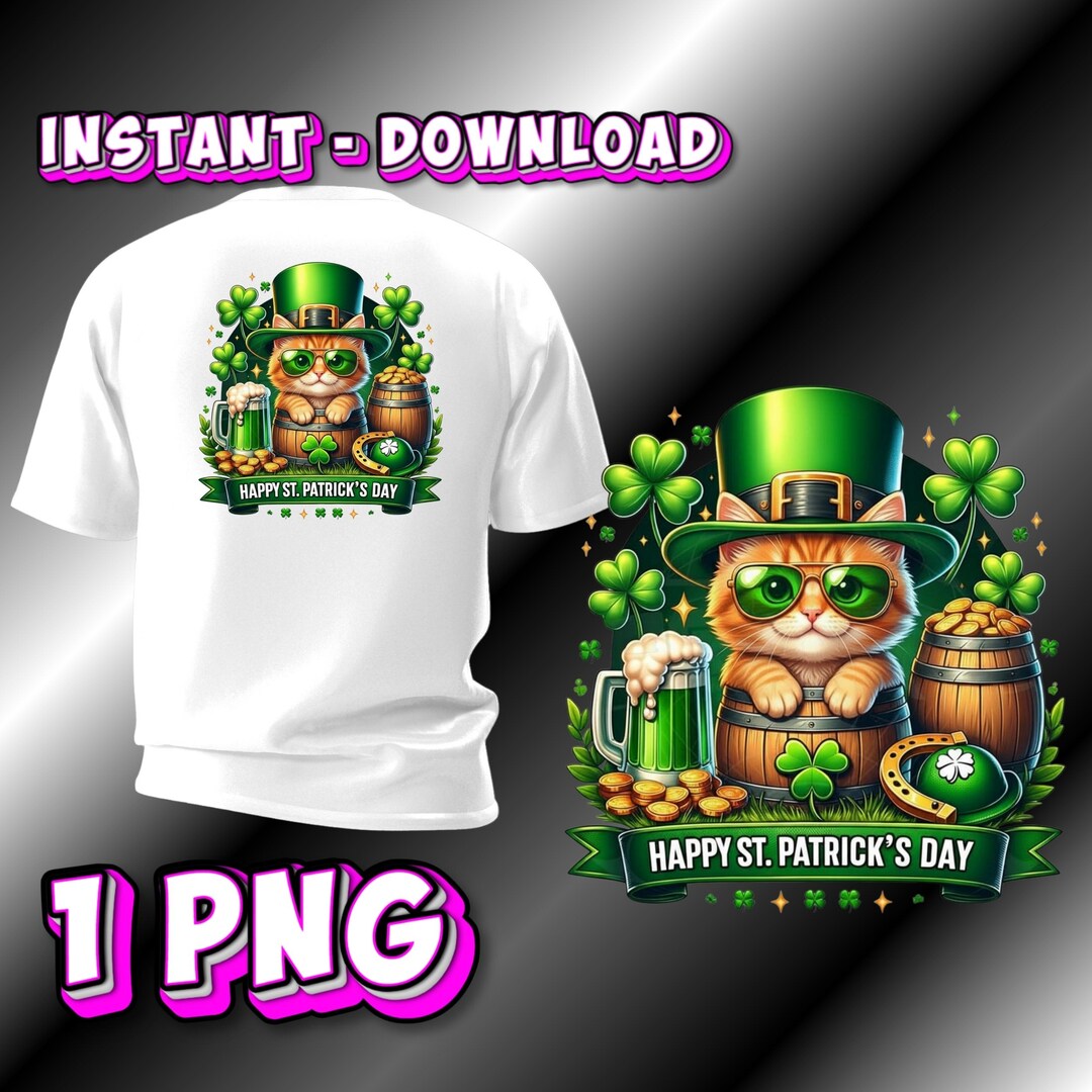 Urban Gangster St Patrick Cat PNG | Gangsta Lucky Cat | Street Style ...