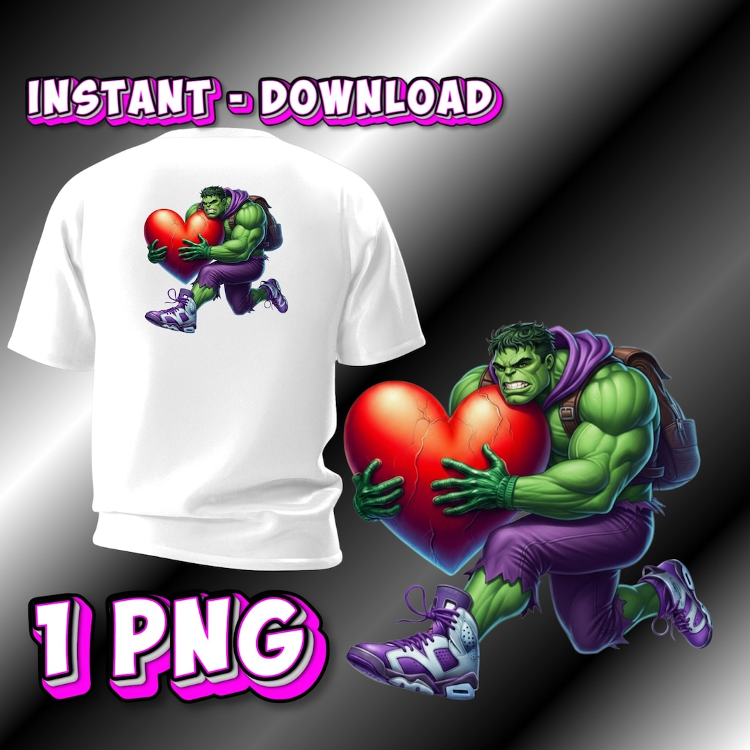 Urban Gangster Hulk Valentine Heart PNG, Green Monster Love Art, Street ...