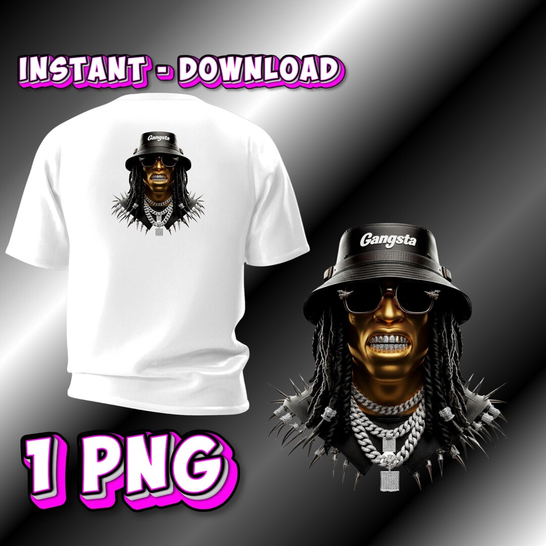 Urban Gangsta Gold Warrior Art, Hip Hop Street Style PNG, Rap Drip ...
