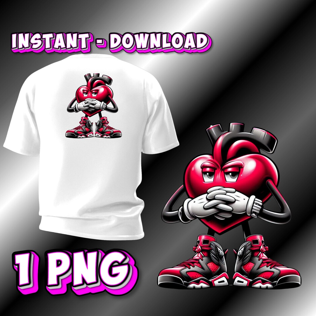 Urban Gangster Heart PNG | Sneakerhead Heart Cartoon Art | Cool ...