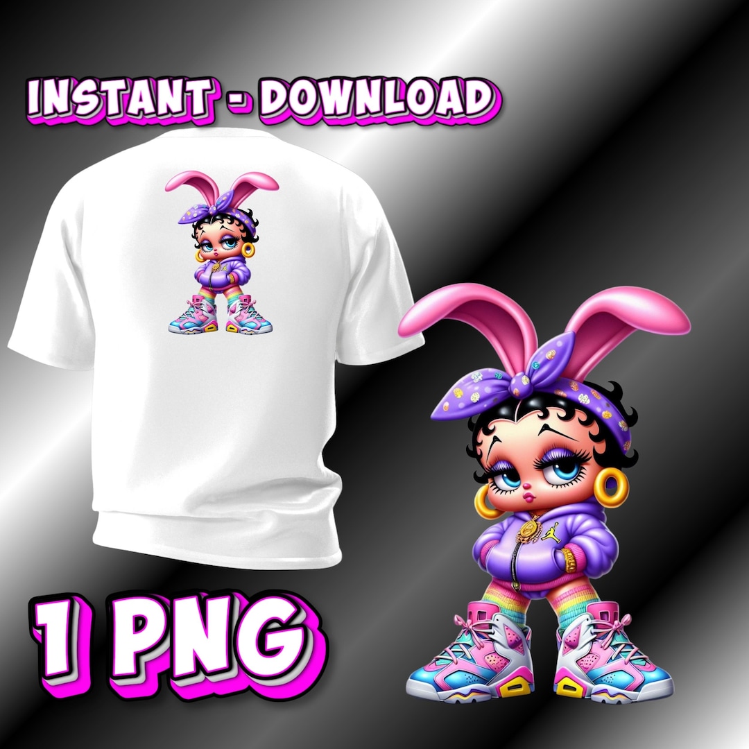 Easter Betty Boop PNG, Bunny Baddie Girl, Street Style Art (digital ...