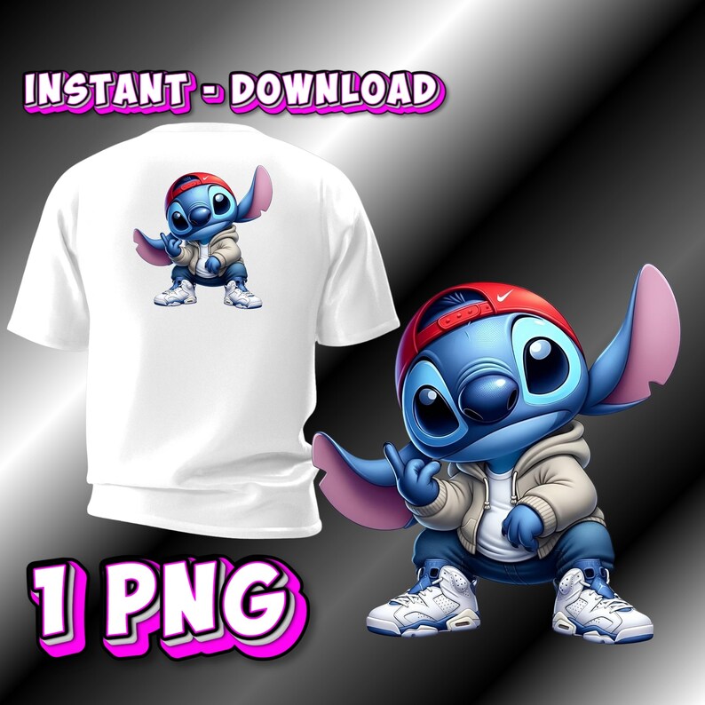 Cute Blue Alien PNG, Streetwear Urban Gangster Style Cartoon Character ...