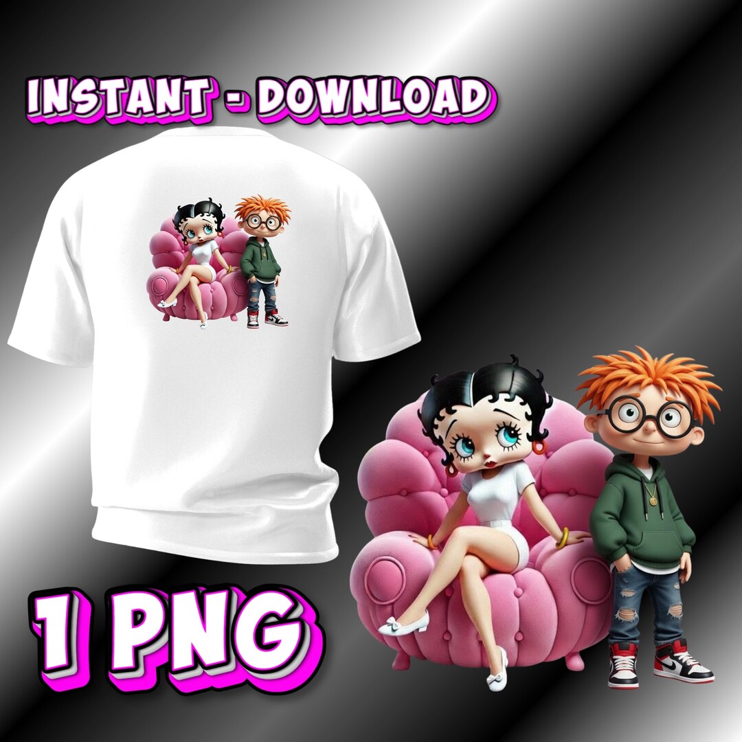 Retro Cartoon Couple PNG | Betty Style, Urban Boy (digital Download) - Etsy