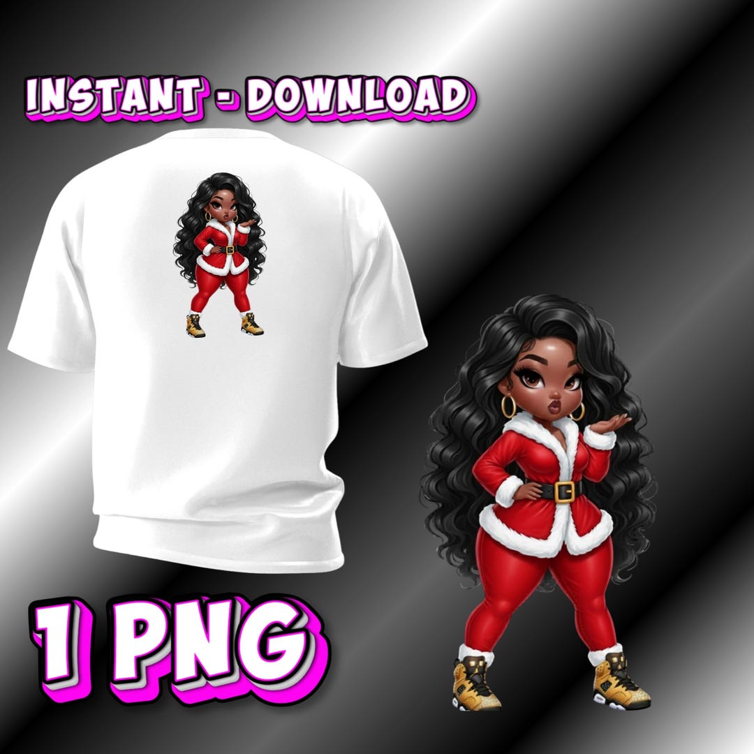 Glam Santa Girl PNG, Christmas Clipart (digital Download) - Etsy