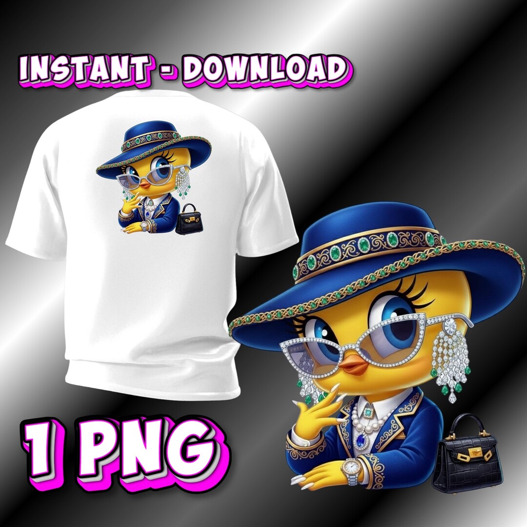 Luxury Bling Bird PNG | Elegant Diva Cartoon Art | Fancy Hat & Jewelry ...