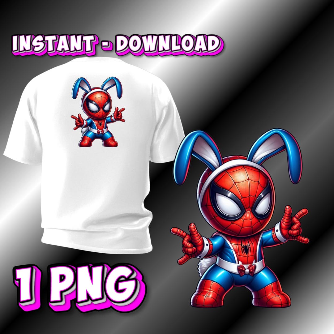 Spiderman Easter Bunny PNG Clipart | Superhero Bunny (digital) - Etsy