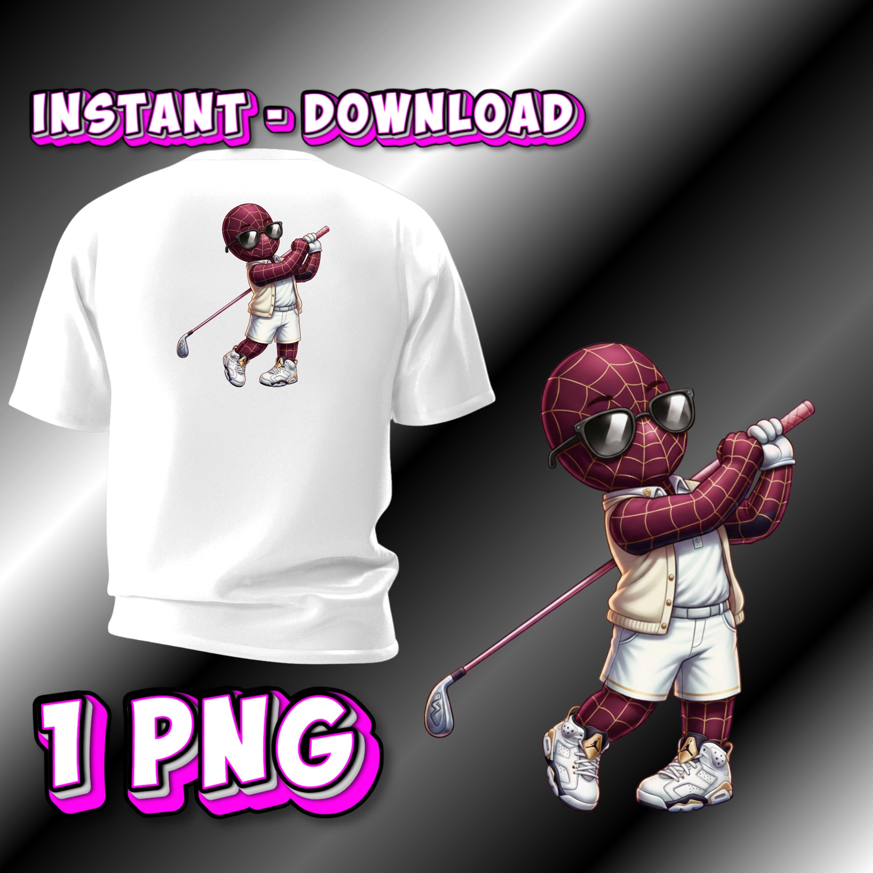 Spiderman Inspired Golf PNG, Spider Hero Style Sports Art, Cool Golfing ...