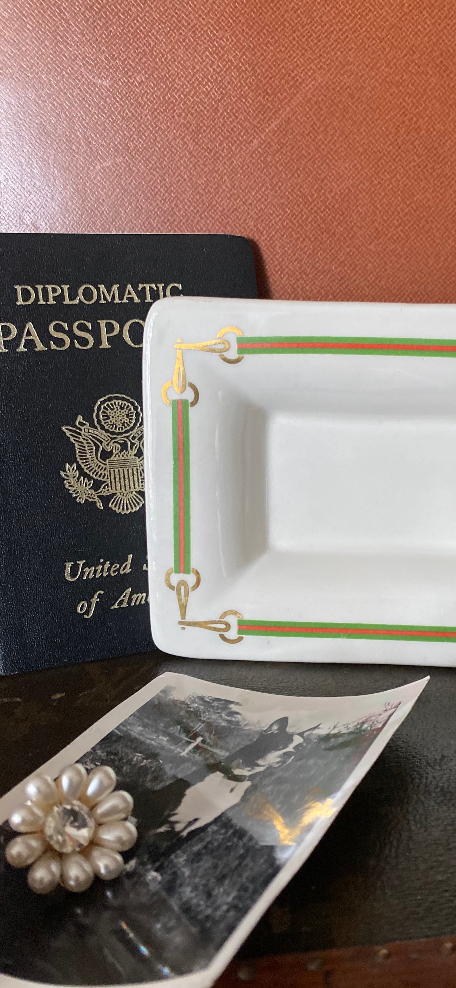 Beautiful Rare Vintage GUCCI Dish Trinket Tray Italian Dish Bowl Luxury ...
