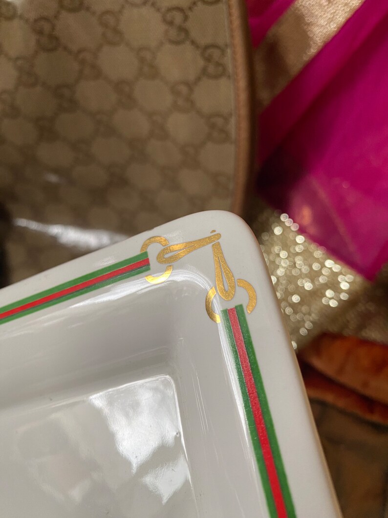 Beautiful Rare Vintage GUCCI Dish Trinket Tray Italian Dish Bowl Luxury ...