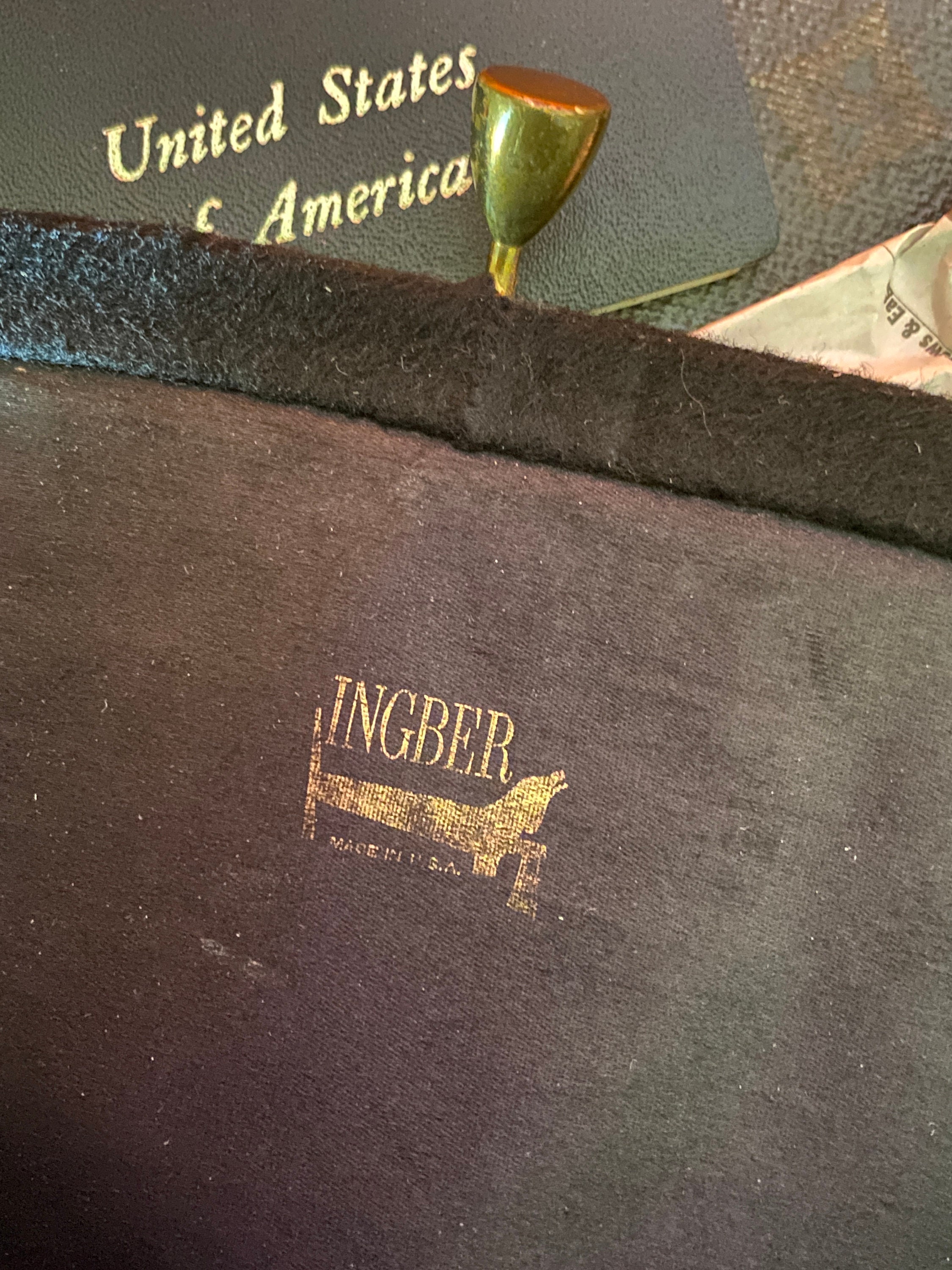 Rare Vintage 1950s INGBER Black Kisslock Purse Handbag Evening Cocktail ...