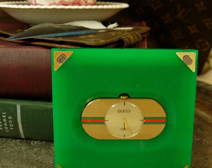 Super Rare & Vintage GUCCI Desk Clock Timepiece Tabeltop Accessory ...