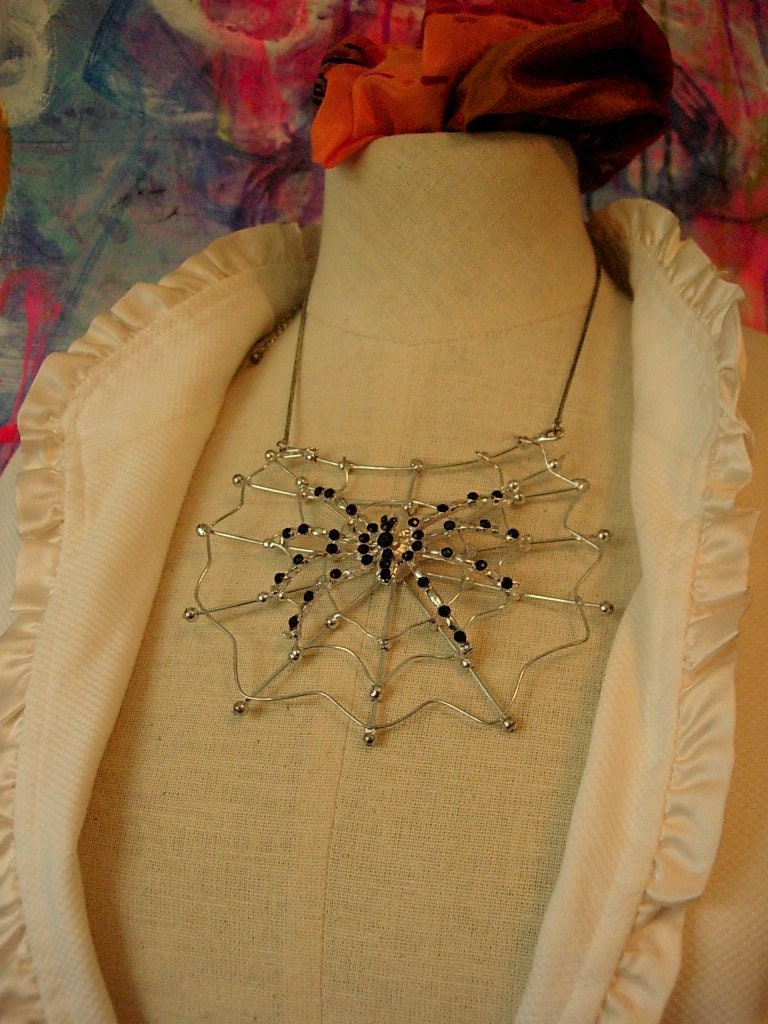 SALE Pretty Vintage Silver SPIDER Choker HALLOWEEN Party Fall | Etsy