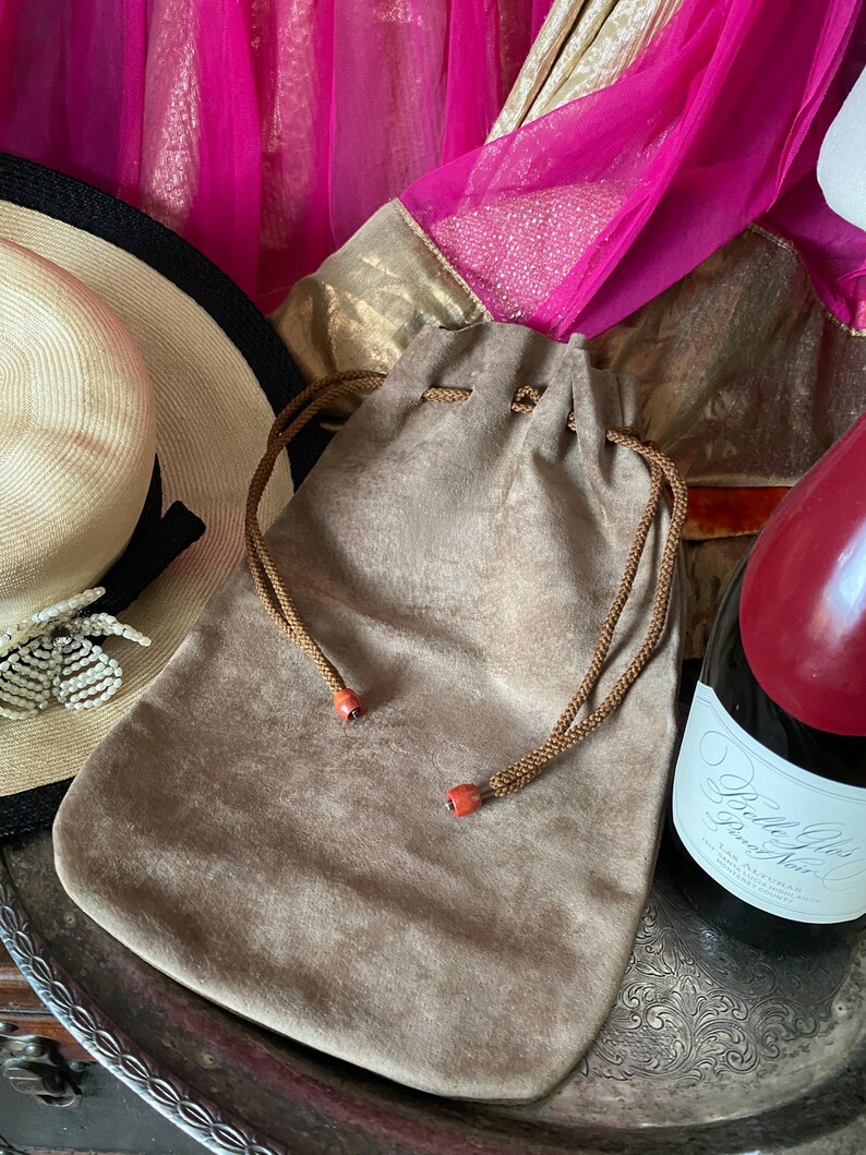 Rare Vintage Aithentic GUCCI Suede Leather Drawstring Presentation Bag ...