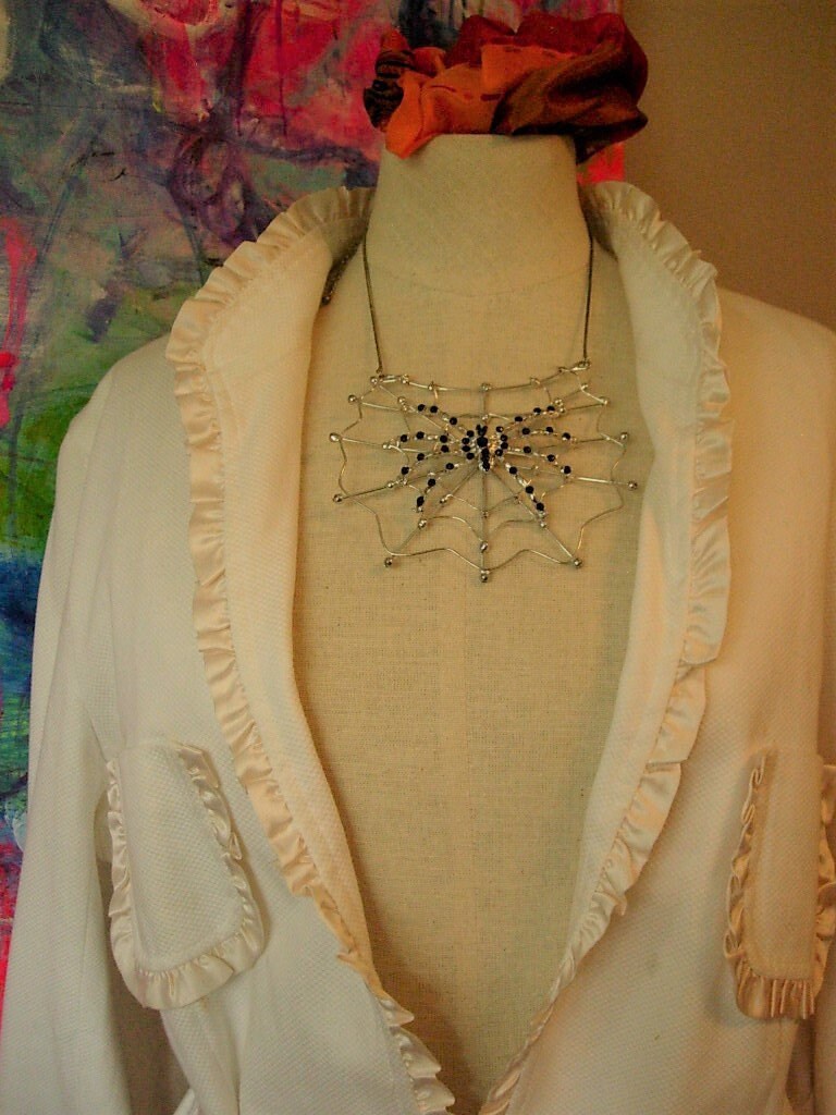 SALE Pretty Vintage Silver SPIDER Choker HALLOWEEN Party Fall | Etsy