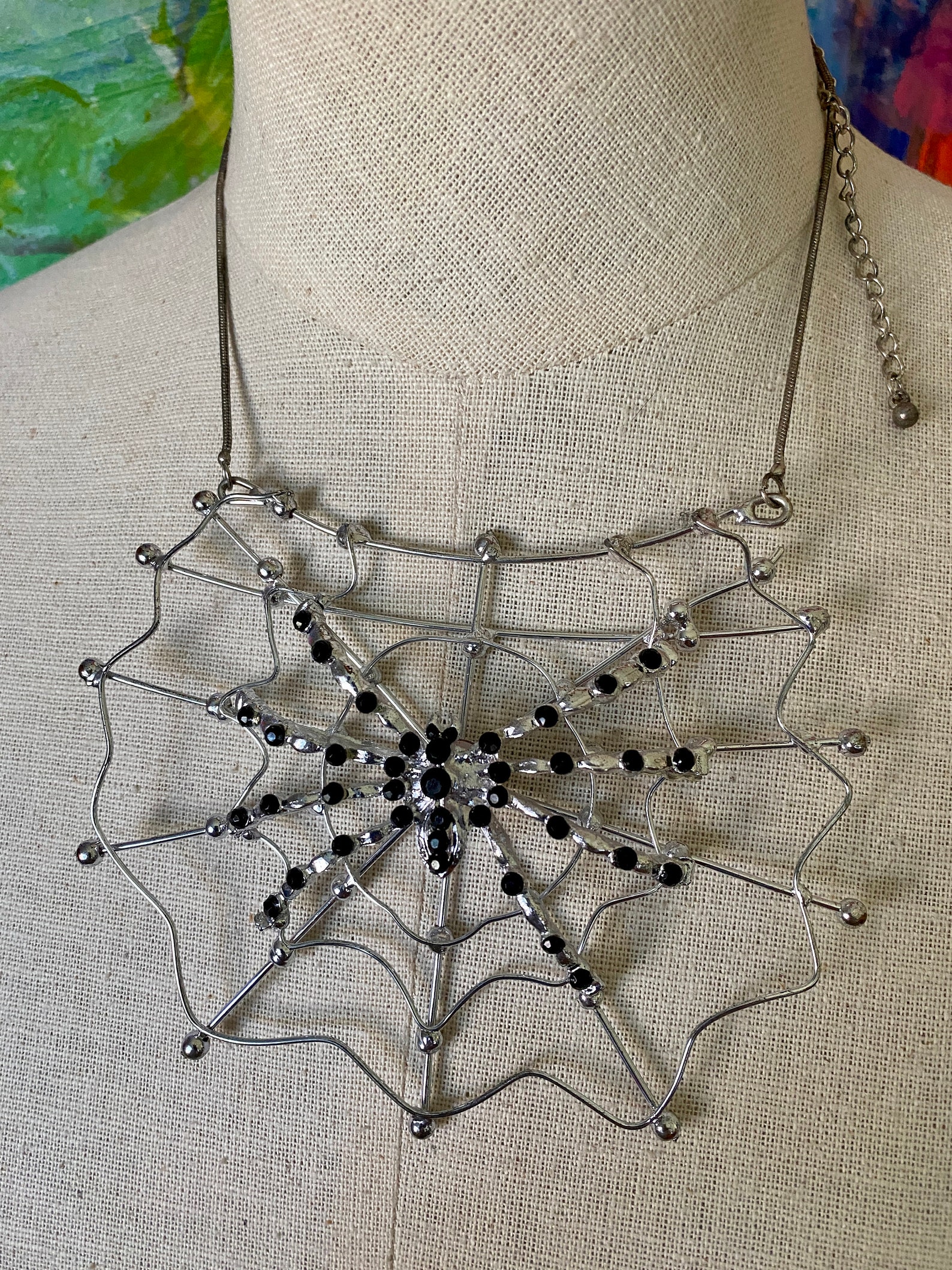 SALE Pretty Vintage Silver SPIDER Choker HALLOWEEN Party Fall Boho ...