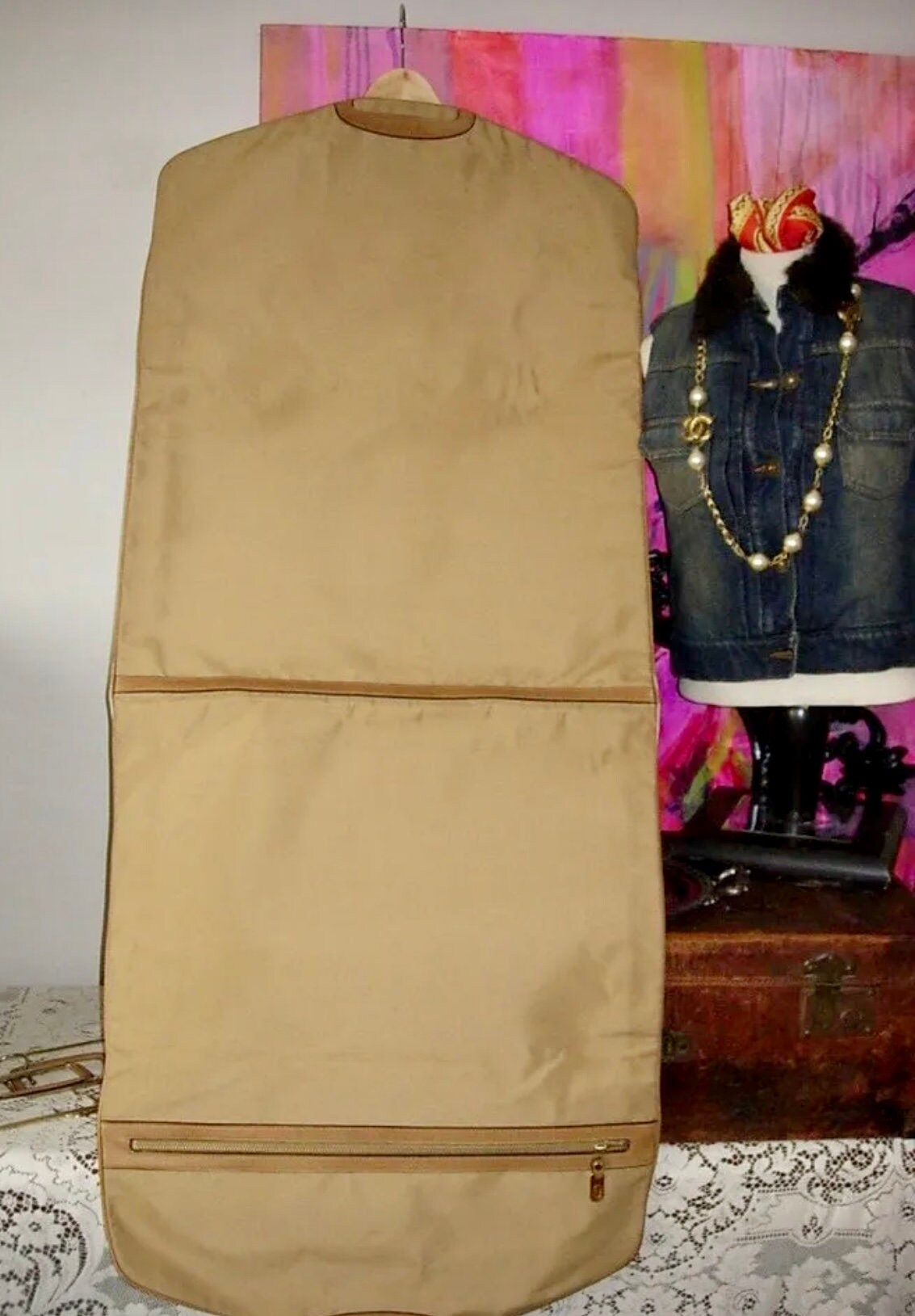 Rare Vintage GUCCI GARMENT Bag Hangers Tote Luggage Travel Suitcase ...