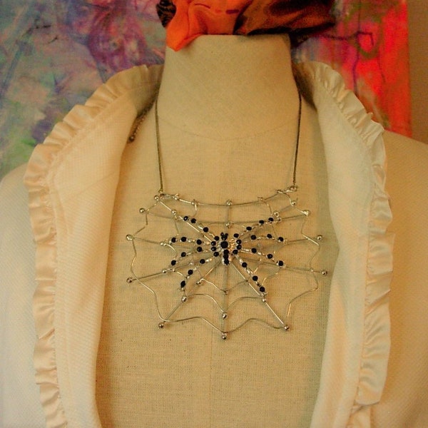 Spider Web Necklace - Etsy