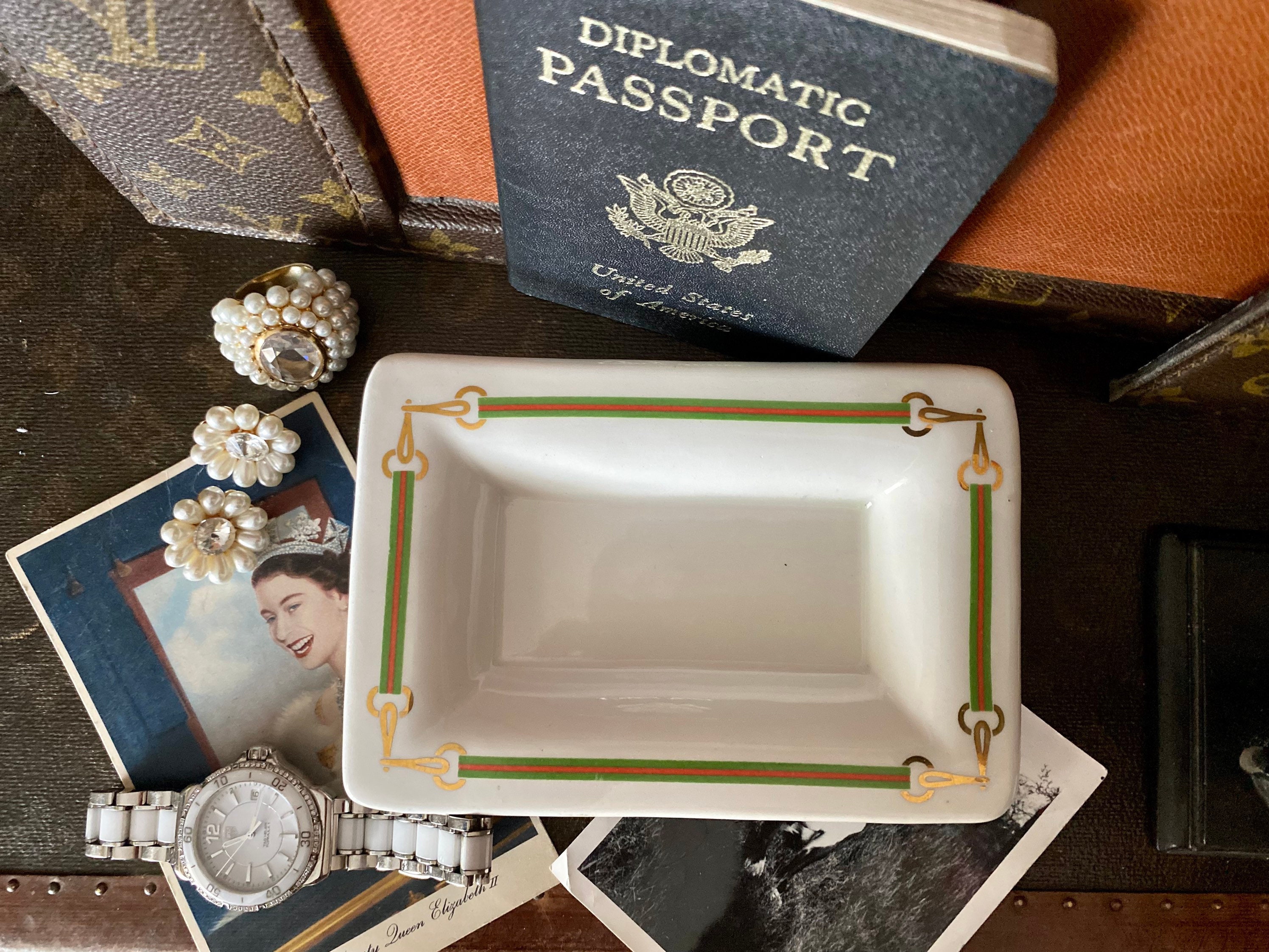 Beautiful Rare Vintage GUCCI Dish Trinket Tray Italian Dish Bowl Luxury ...